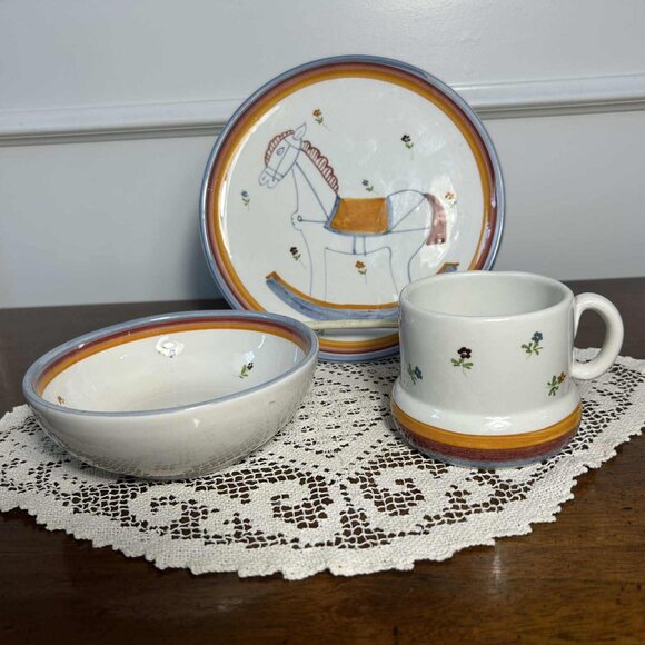 Dining | Vintage Halls Italy Rocking Horse Ceramic Dish Trio | Poshmark
